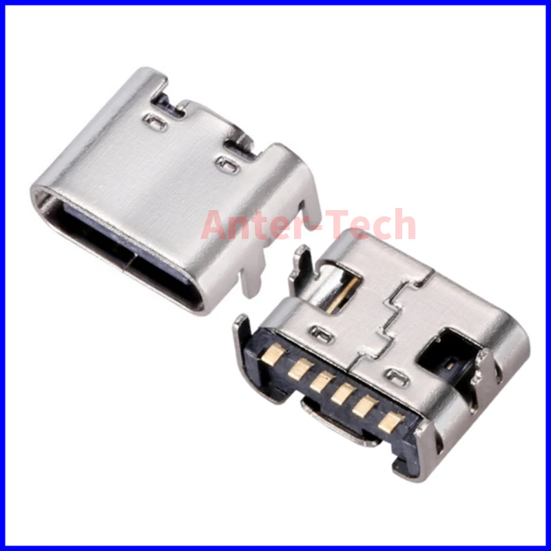 10pcs/lot Type C 6 Pin USB SMT Socket Connector USB 3.1 Type-C Female ...
