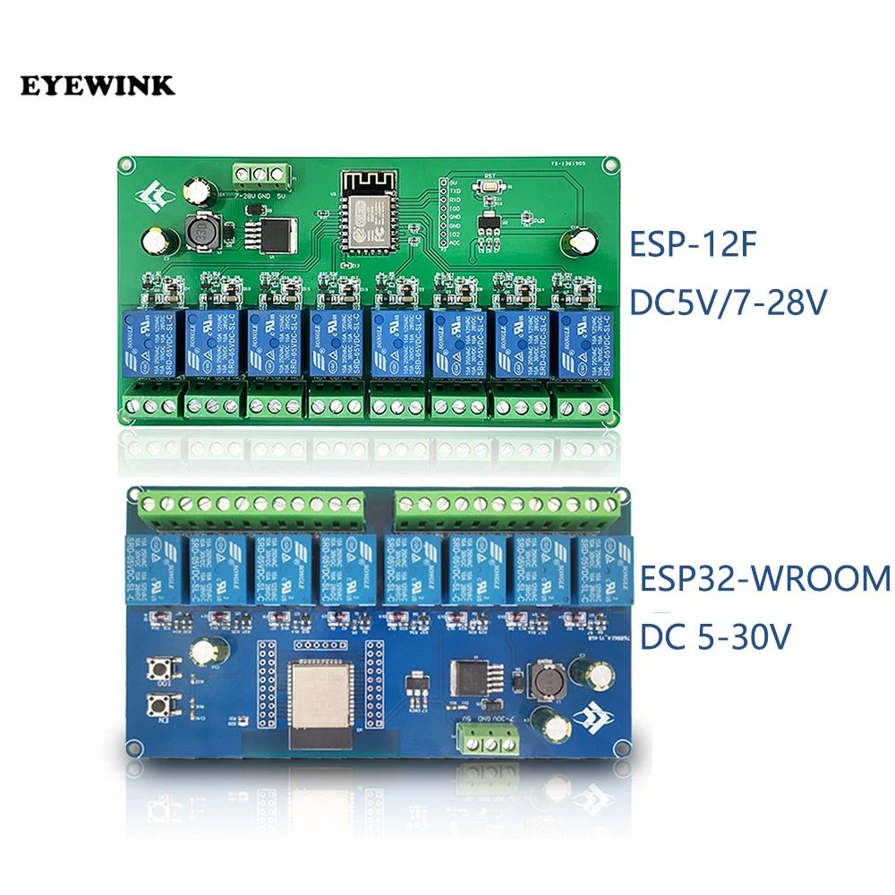Esp8266 Wifi 8 Channel Relay Module Esp-12f Development Board Power Supply 5v/7-28v - Integrated ...