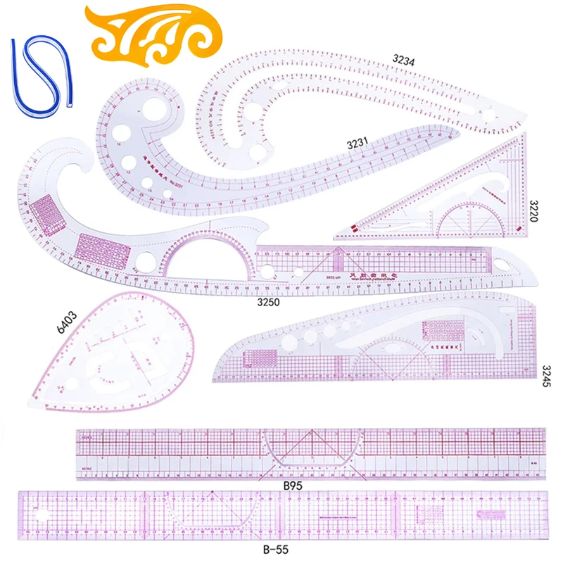 Qsezeny-French-curve-sewing-set-sewing-machine-ruler-multi-function ...
