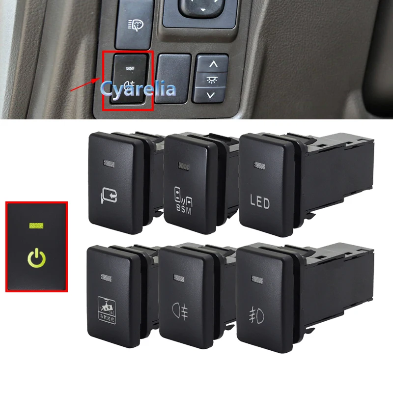 Car-Front-Rear-Fog-Button-Driving-Recorder-LED-BSM-Rearview-Mirror ...