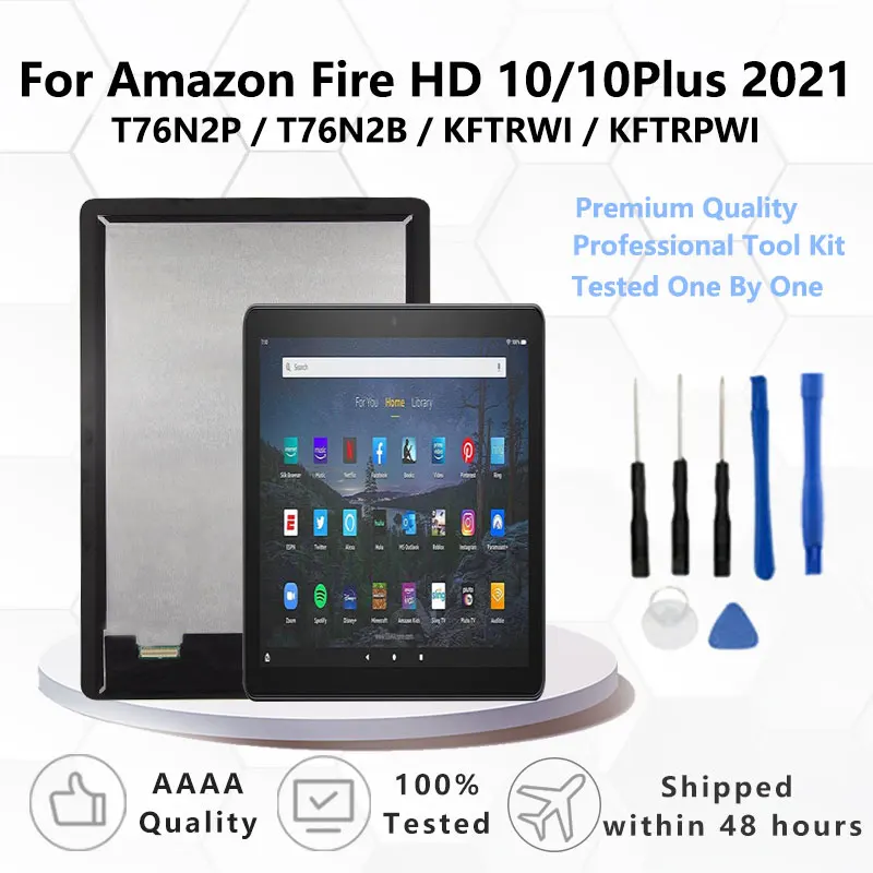 For-Amazon-Fire-HD-10-10-Plus-10-2021-T76N2P-Touch-Screen-Digitizer ...