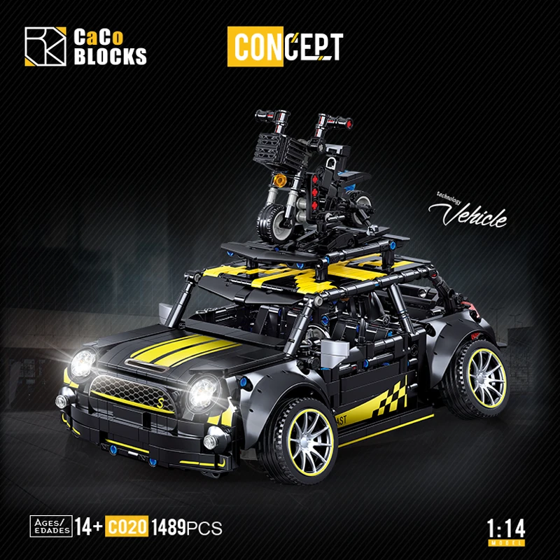Technical 1489pcs City Mini Cooper Car Model Building Blocks RC ...