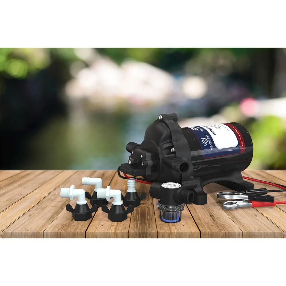EccoFlo Triplex Diaphragm 12V Water Pump and Strainer - buy at the ...