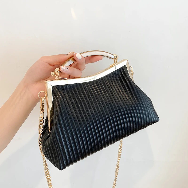 New Ladies High Quality Evening Bag Metal Chain Bag Messenger Bag ...