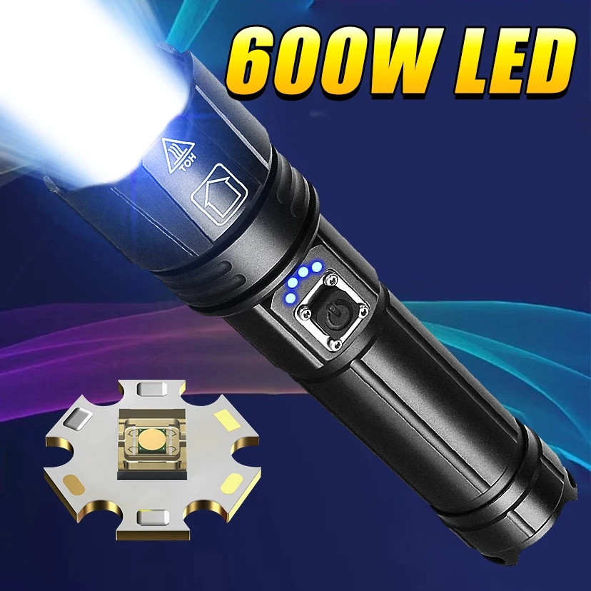 Ultra-High-Power-Rechargeable-LED-Flashlight-Super-Long-Shot-Bright ...