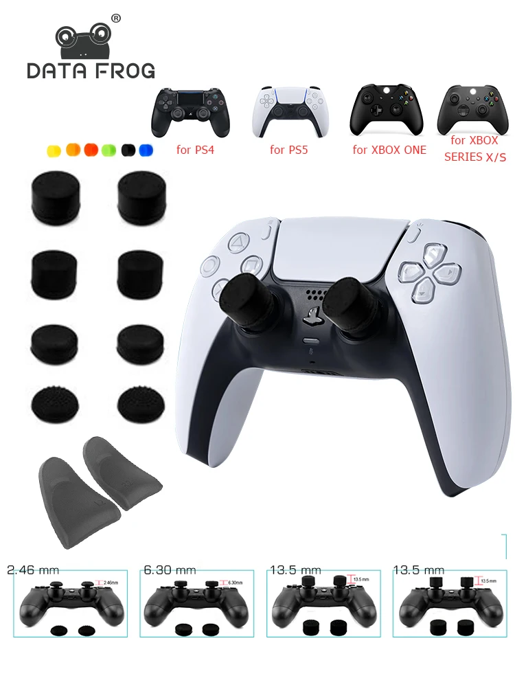 DATA FROG 8 sztuk Gamepad uchwyt na kciuki Cap dla PS5 silikonowy ...