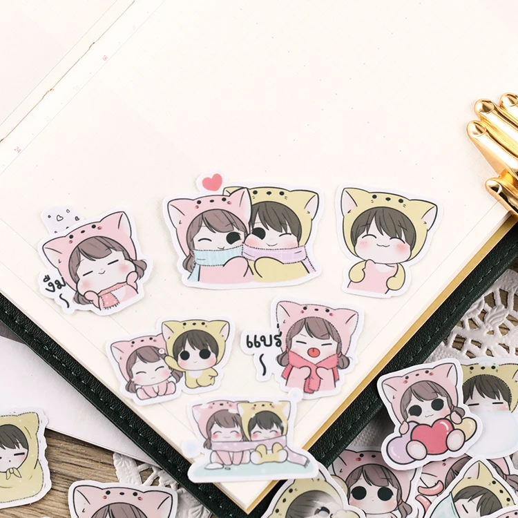 40pcs Cute Hand Account Cartoon Stickers Diy Album Waterproof Cute ...