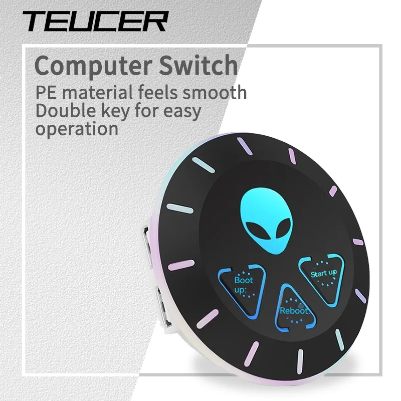 Computer-Desktop-Power-Switch-Button-RGB-Marquee-Effect-With-Dual-USB ...