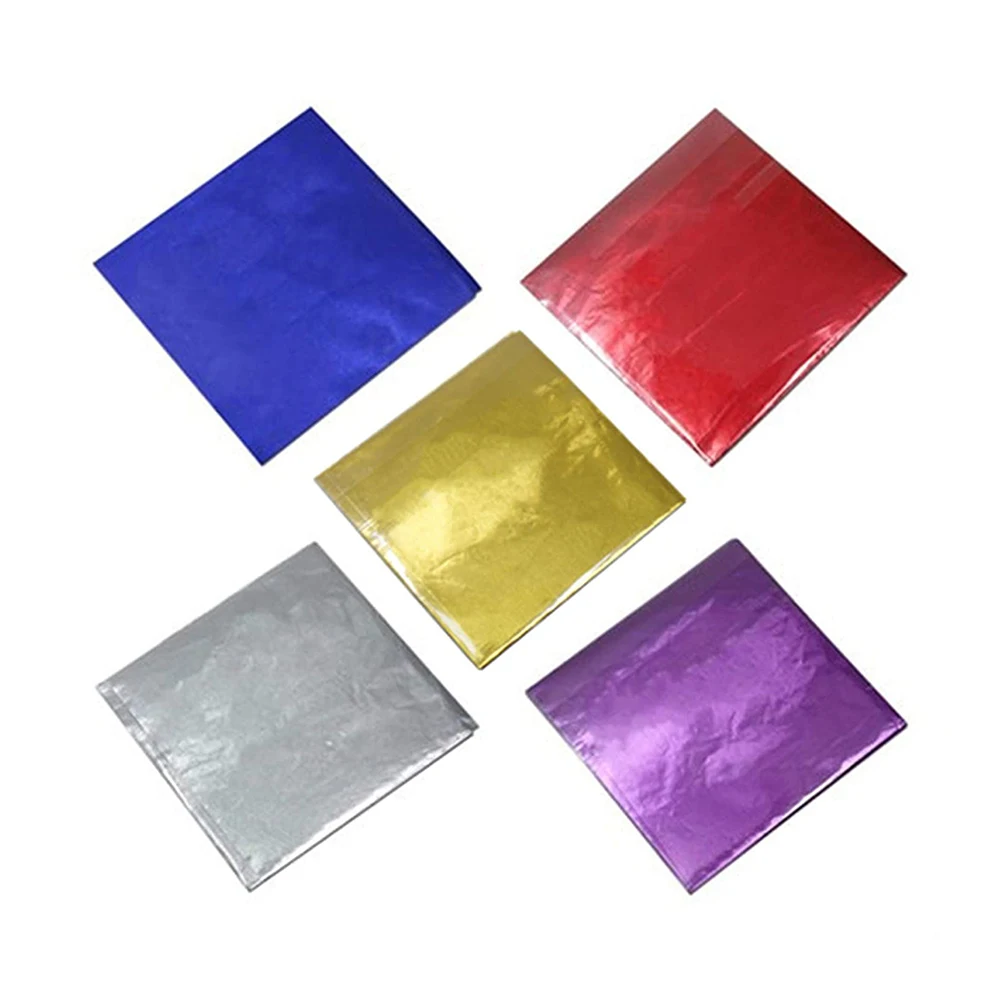 100Pcs Homemade Candy Wrapper Red/Silver/Blue/Purple/Gold Foil ...