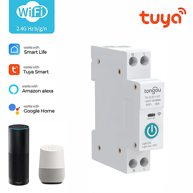16A Tuya Wifi Smart Switch Wireless Timing Circuit Breaker Smart Life ...