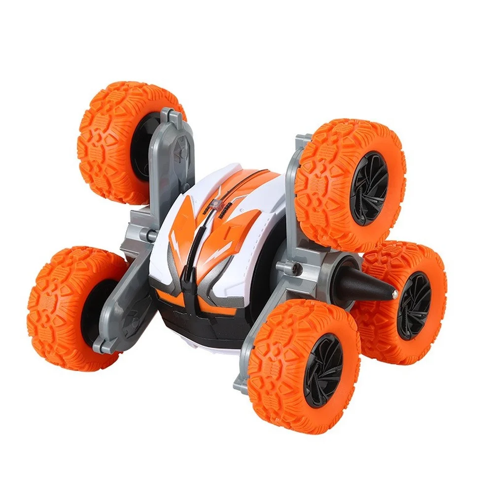 4wd 6 륜 수륙 양용 스턴트 RC 자동차, 양면 360 ° 회전 롤링 전기 등반 오프로드 차량, 어린이 장난감