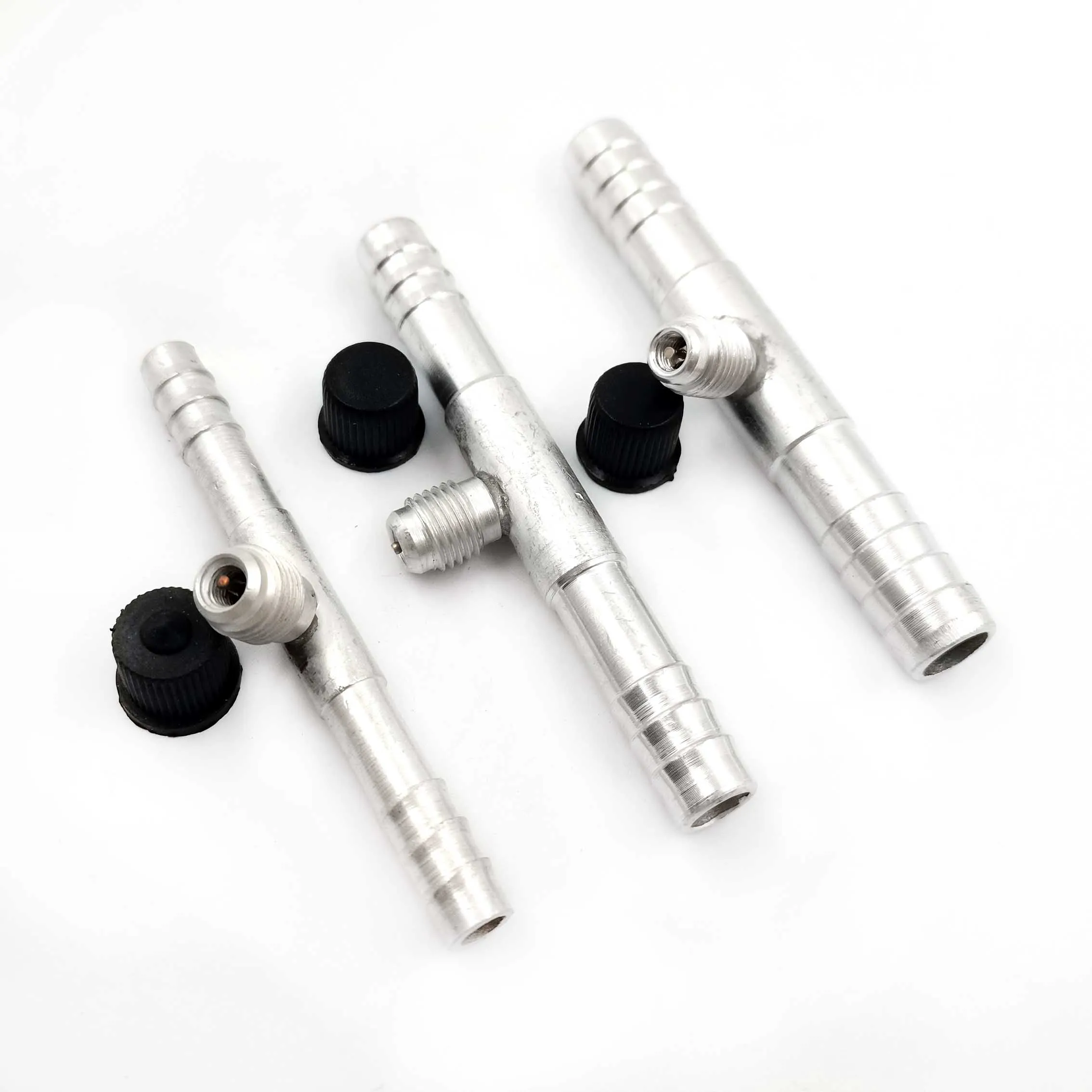 15PCS-6-8-10-Straight-Two-Way-Aluminium-Fitting-with-R12-Fill-Valve-for ...