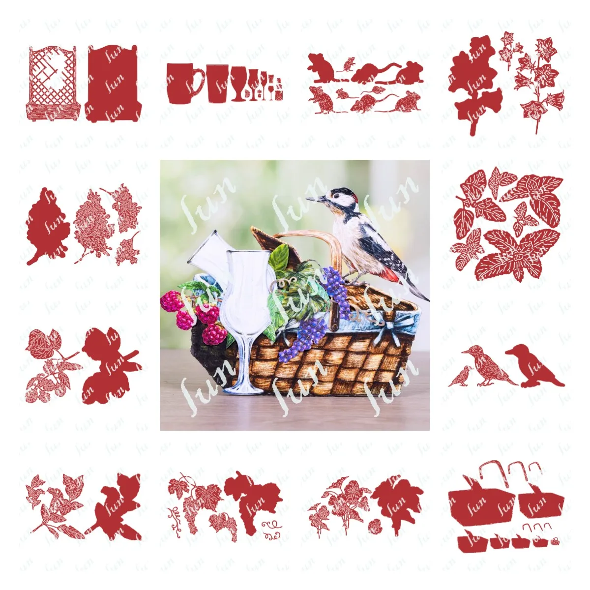 Two Red Robins Flowers Craft Metal Cutting Dies for Scrapbooking Diary ...