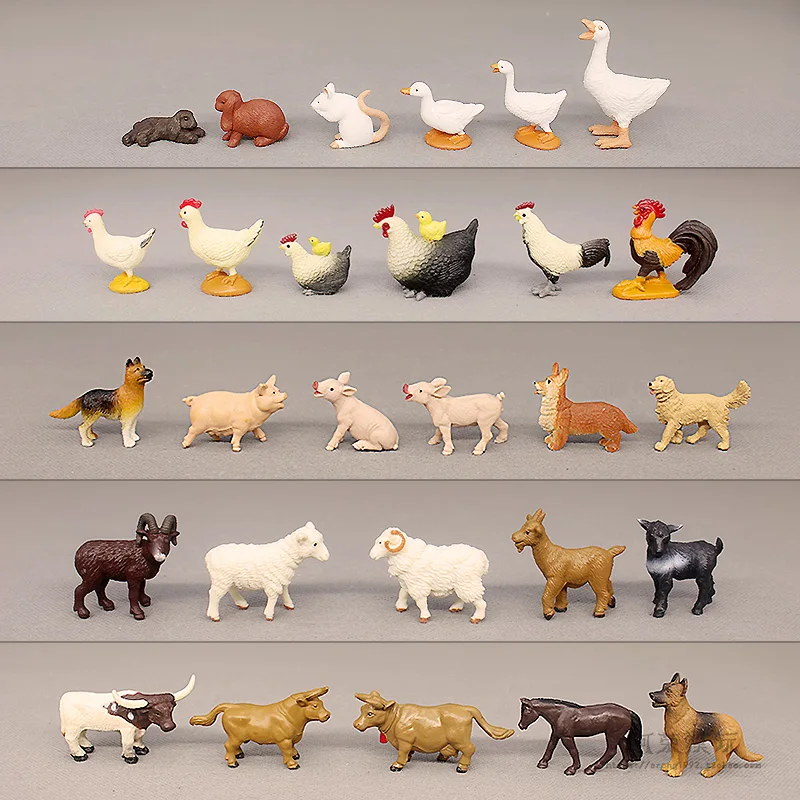 Simulation-Miniature-Farm-Animals-Model-Chook-Duck-Goose-Sheep-Cow-Toy ...