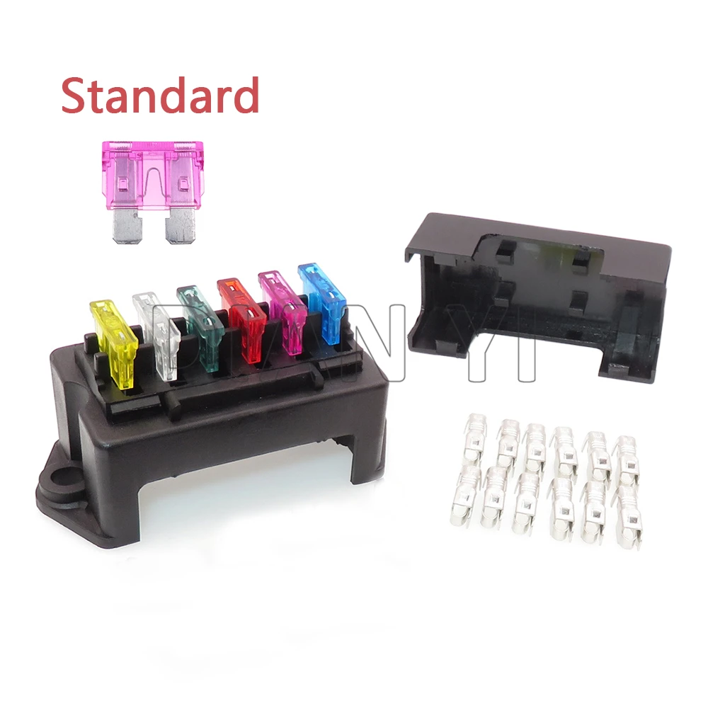 1-Set-6-Way-AC-Assembly-Medium-Standard-Middle-Blade-Type-Fuse-Holder ...