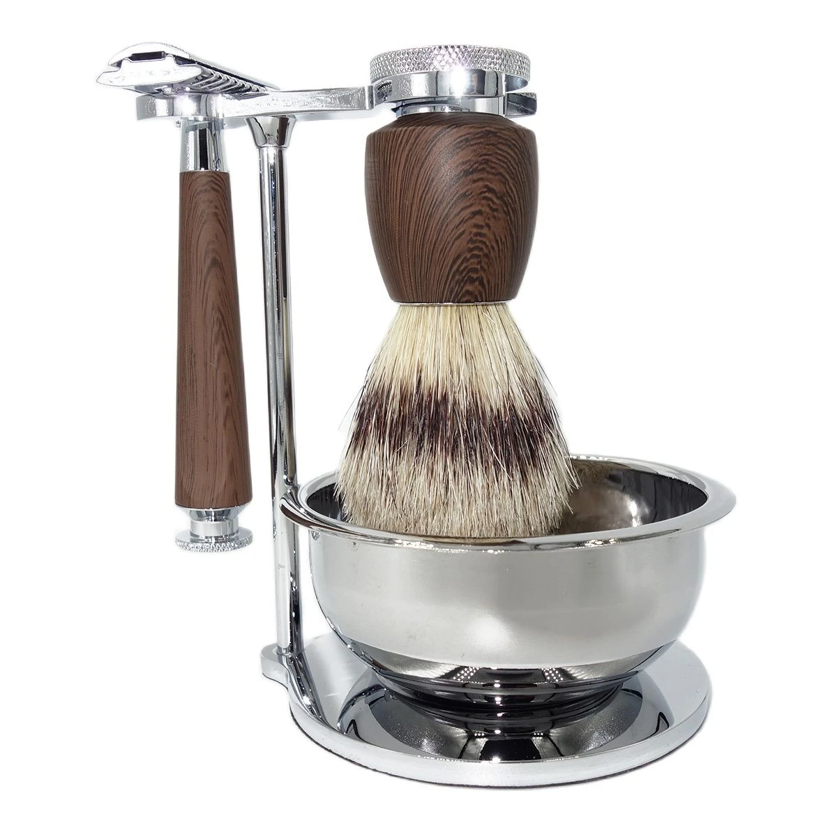 Wet Traditional 4 in 1 Men' s Professional Shaving Kit Double Edge ...