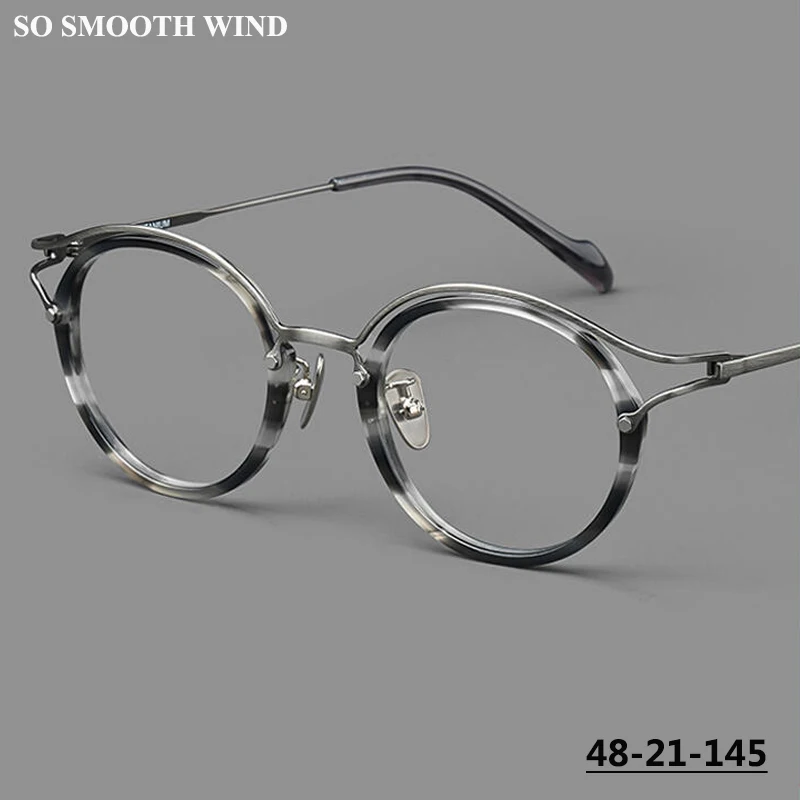 Glasses Frame Mens Japanese Ultra-light Pure Titanium Eyeglasses Women ...