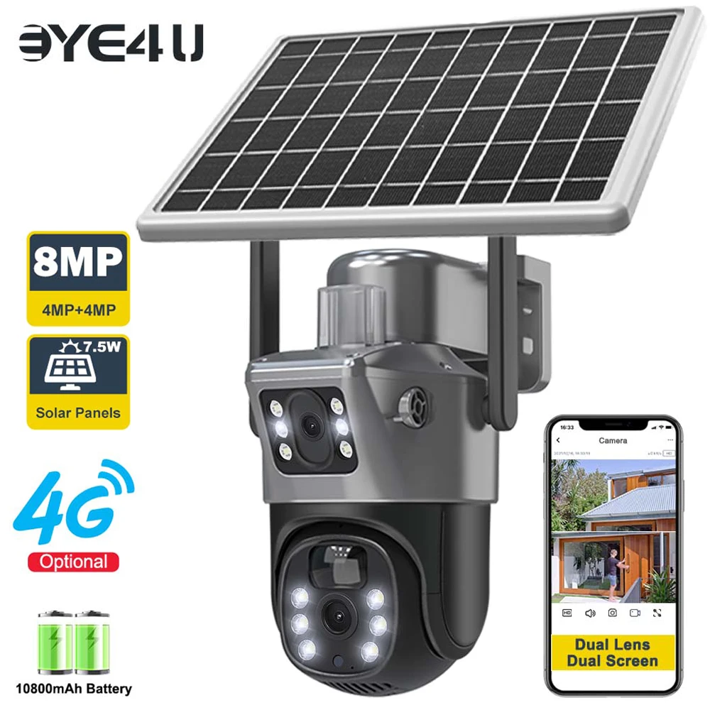 4K-8MP-Solar-Battery-WiFi-Camera-Dual-Lens-Dual-Screens-Outdoor-Camera ...
