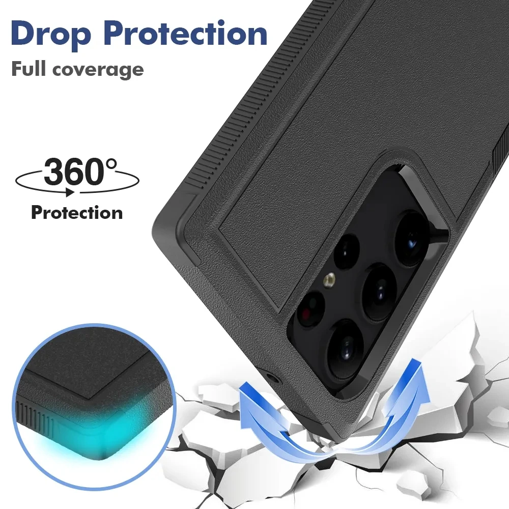 Heavy Duty Armor Shockproof Phone Case with Hard Plastic Back Cover ...