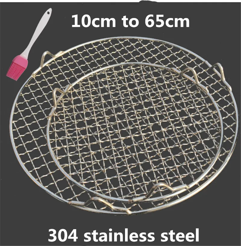 304 stainless steel round bbq net with foot barbecue grill meshes ...