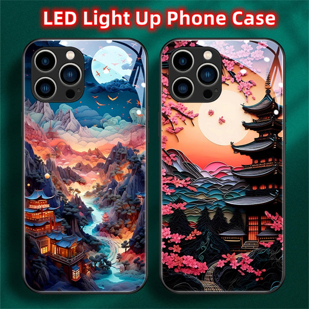 Classic-Landscape-Style-Sound-Music-Control-LED-Light-Up-Phone-Case-For ...