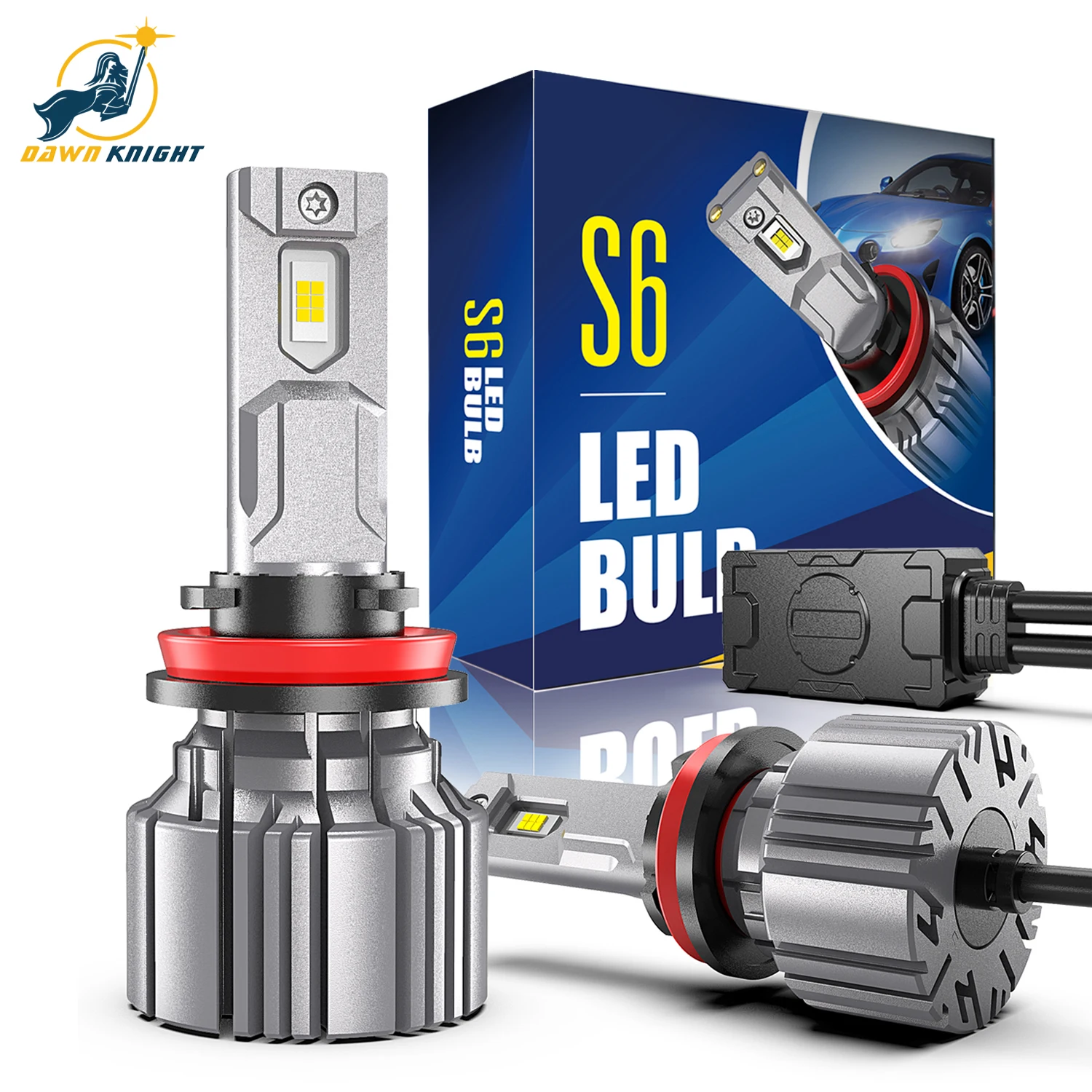 DAWNKNIGHT S6 H8 H11 HB4 9006 PTF Fanless Led Light Bulb Fog Light Bulb ...