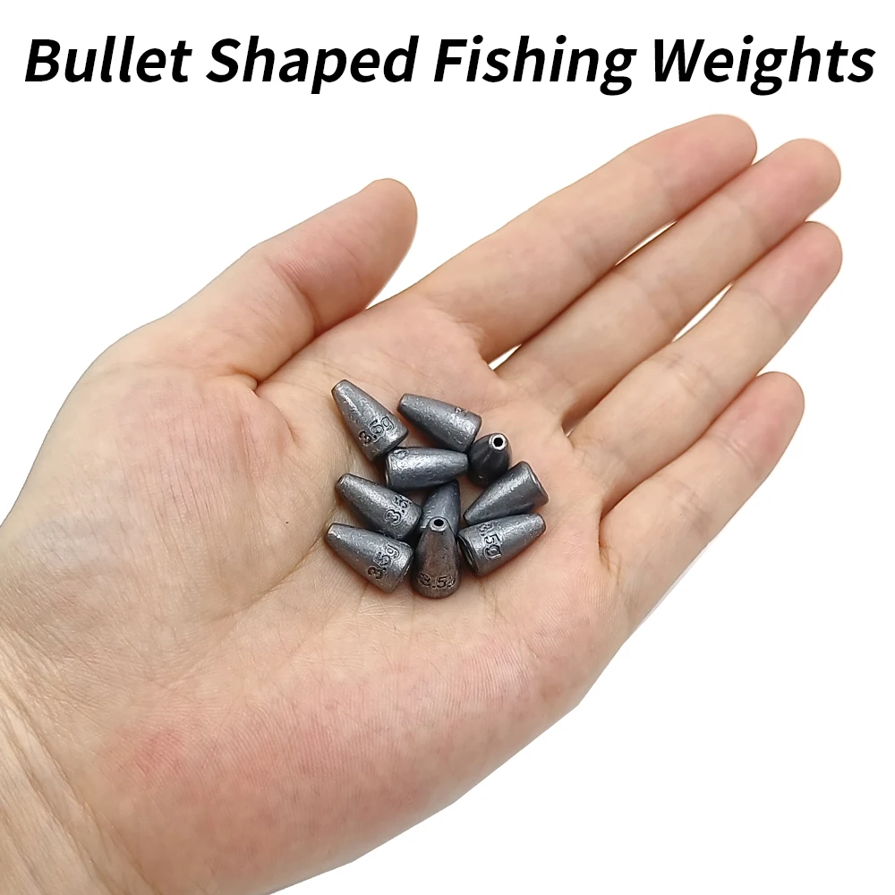 100pcs 3.5g Fishing Weights Bullet Sinker for Texas Carolina Rig Bass ...