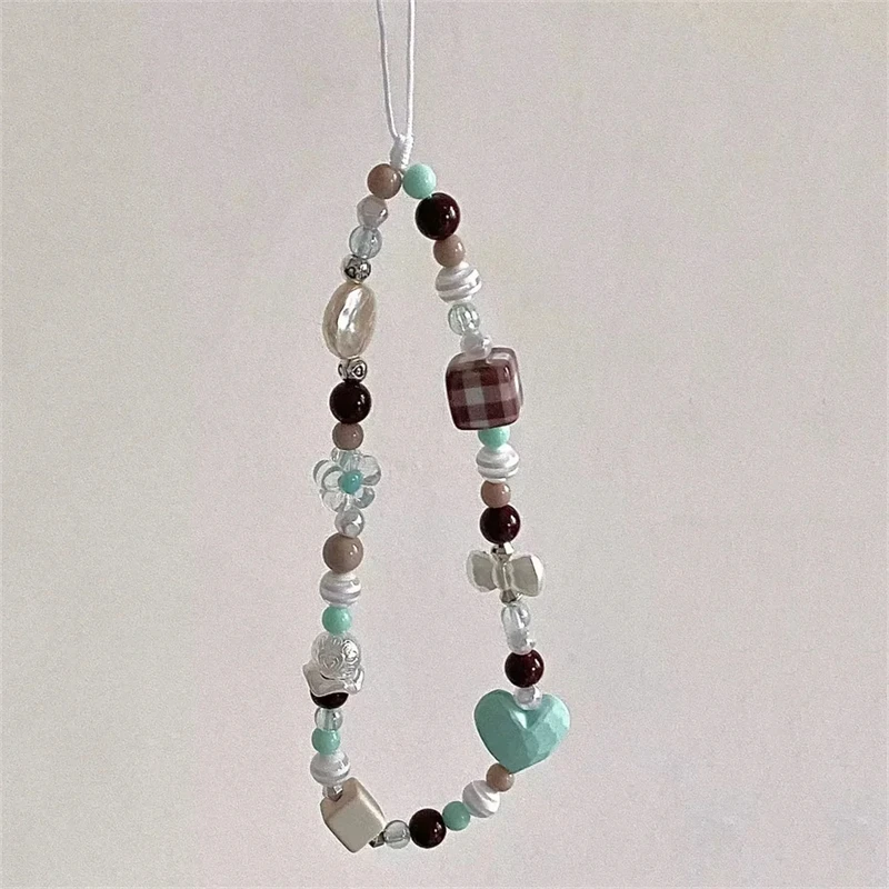 INS-Cute-Lattice-Green-Hearts-Beaded-Phone-Chain-Charm-For-iPhone-Women ...