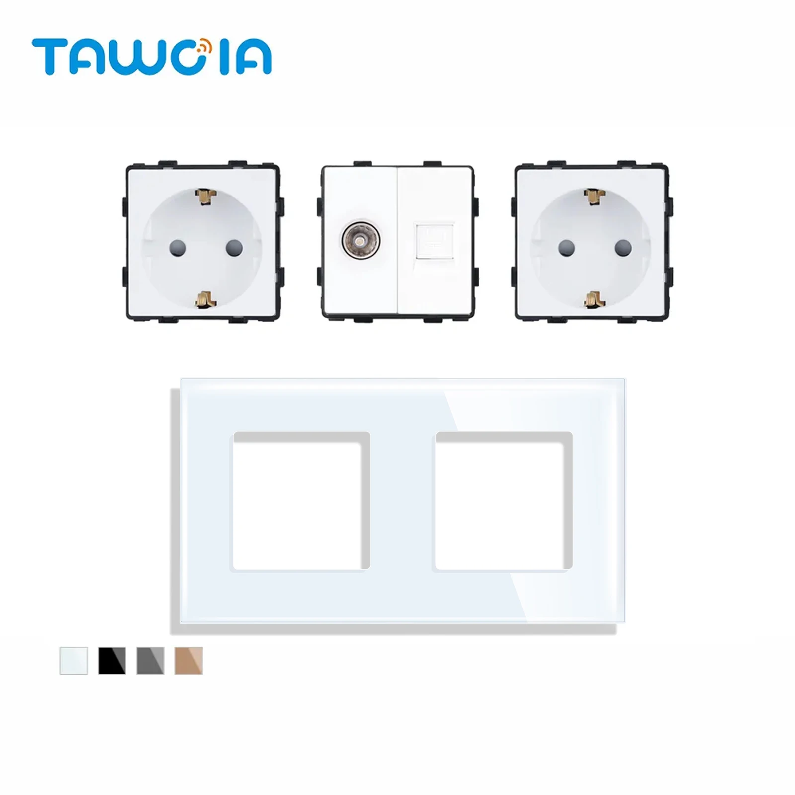 Wall-Power-Socket-With-USB-Charger-Russia-EU-PC-RJ45-Jack-CAT6-Double ...