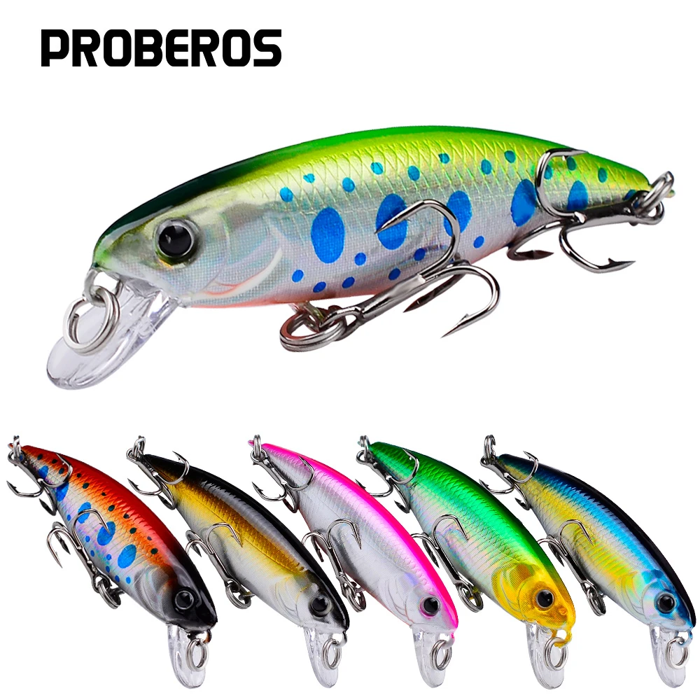 PROBEROS 1pc Minnow Wobblers Lure,3D Eyes Hard Plastic Lures Crankbait ...