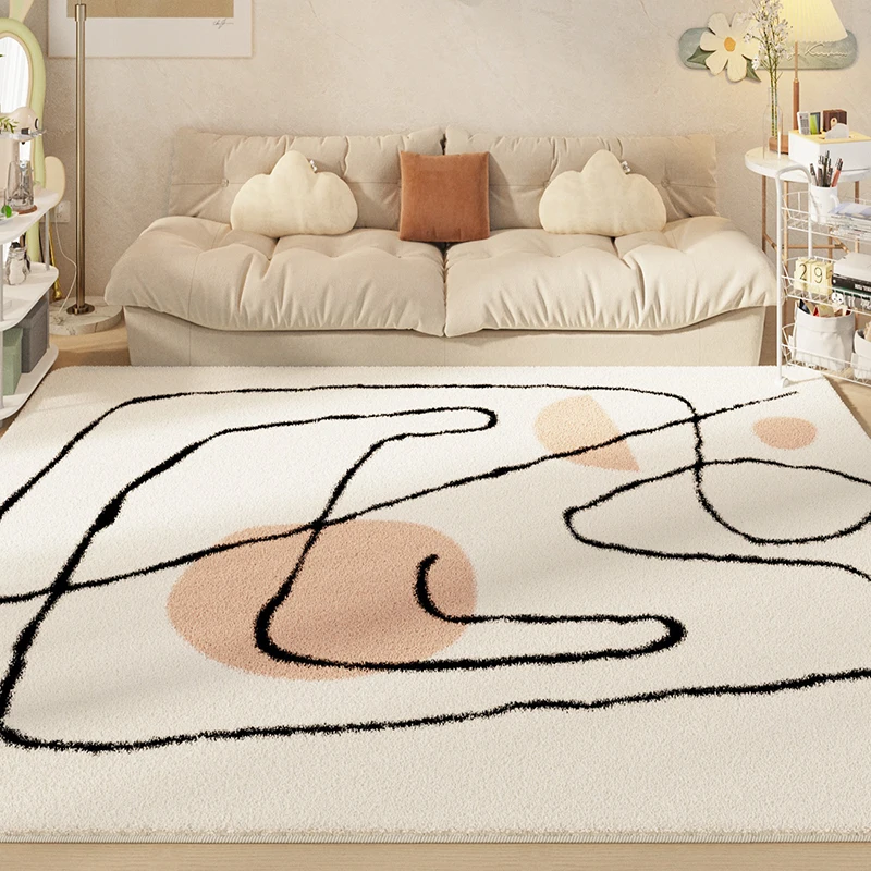 Cream-Style-Carpets-for-Living-Room-French-Minimalist-Bedroom-Decor ...