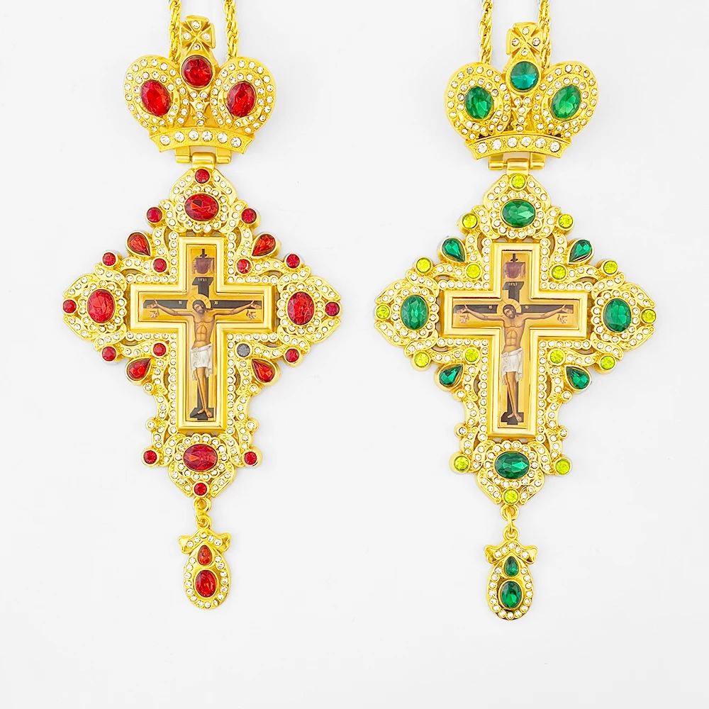 Pectoral-Cross-Orthodox-Jesus-Necklace-Catholic-Crucifix-Pectoral-Gold ...