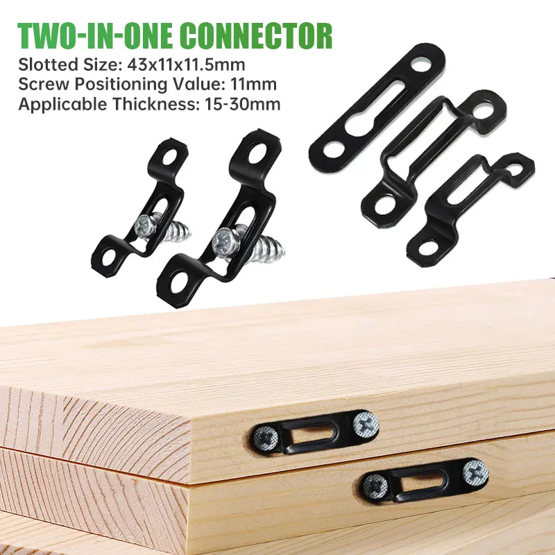 20pcs 2 in1 Invisible Wood Cabinet Connector Woodworking Metal Cupboard ...