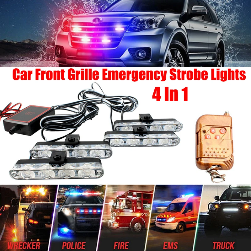 Car-Front-Grille-Emergency-Strobe-Lights-LED-Warning-Light-Auto-Police ...