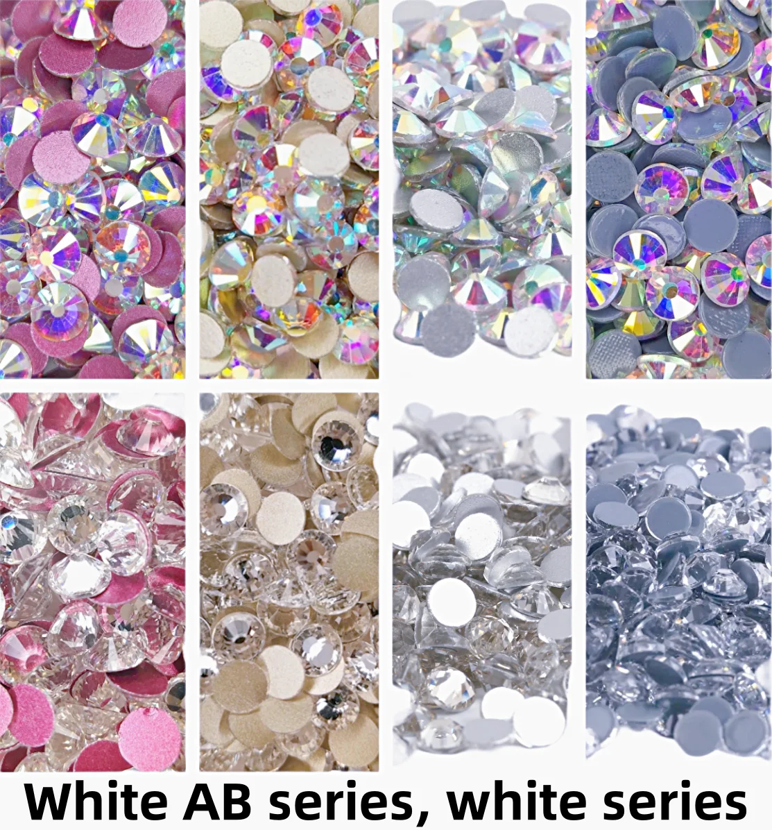 Super-Quality-Glitter-Gems-SS3-SS50-Flatback-Stones-Clear-Crystal-Non ...