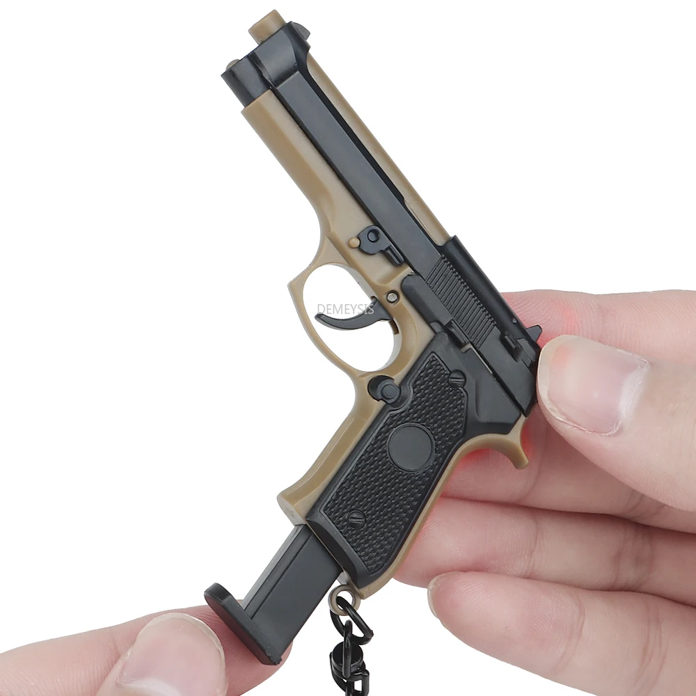 Tactical Mini Pistol Shape Keychain Decorations Detachable M92 Guns ...