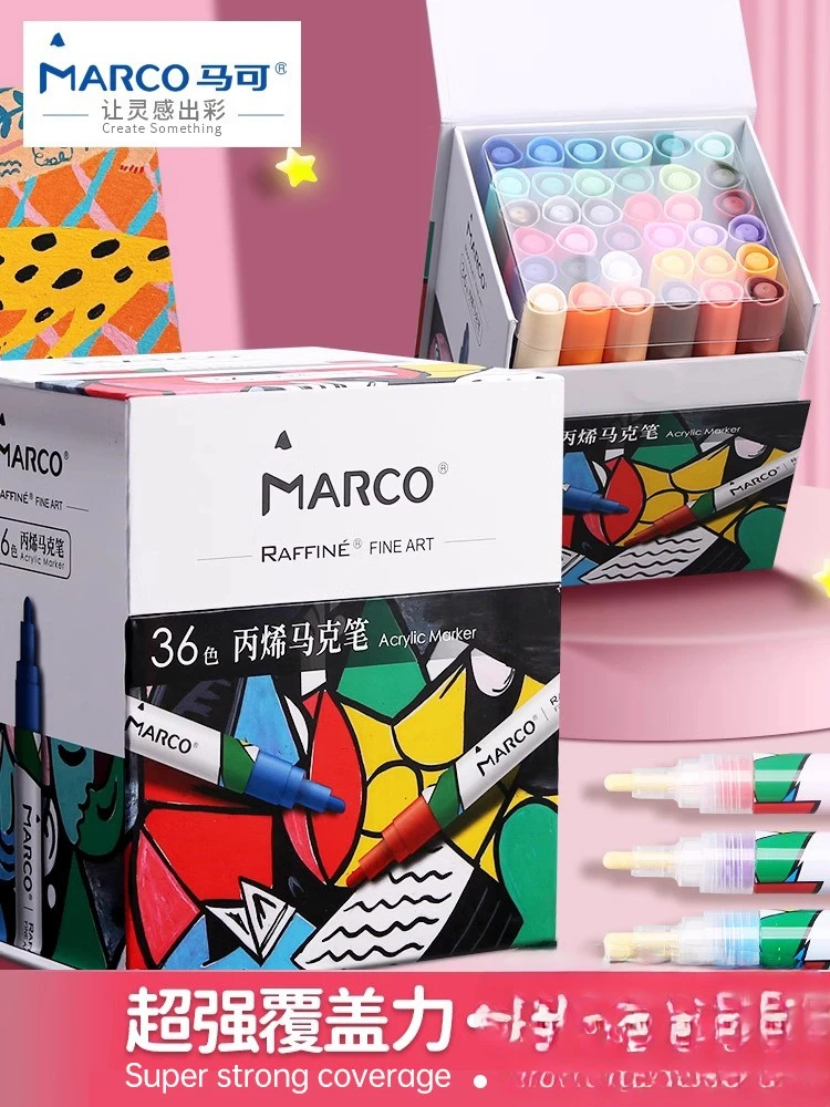 Marco-Acrylic-Painting-Pens-Brush-Marker-Art-Supplies-Children ...