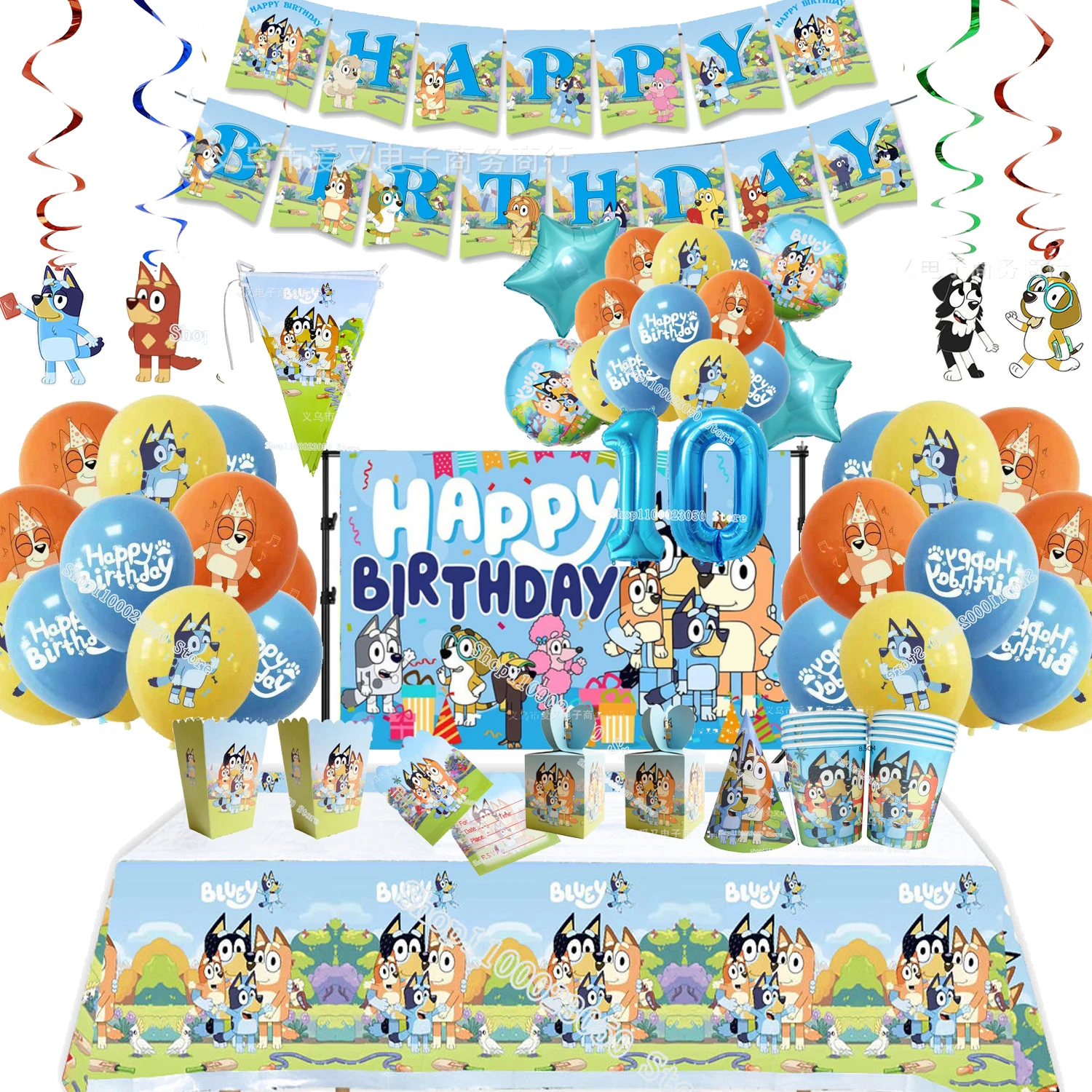 Blueys Bingo Birthday Party Decoration Kid Shower Pet Dog Tableware ...