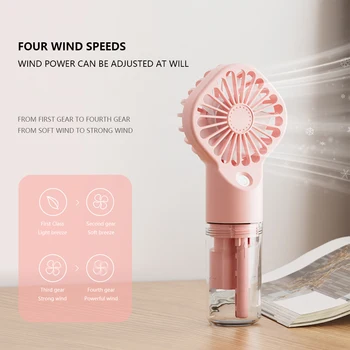 Handheld Mini Air Conditioner USB Rechargeable Portable Humidifier Mist ...