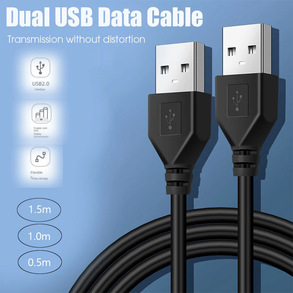 Digital Cables USB A Male To USB Male Dual USB2.0 Extension Cable for ...