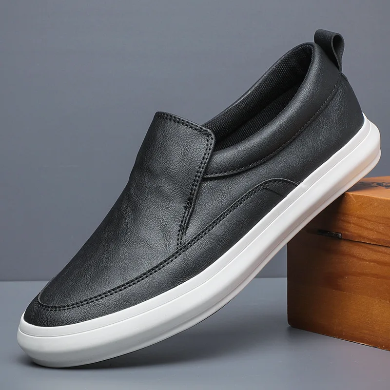 New PU Leather Shoes Brand Autumn Men Casual Shoes Handmade Loafers ...