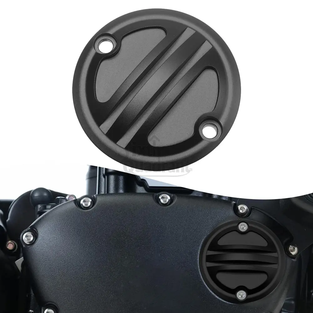 1 PC Black Right Side Clutch Badge & Acg Inspection Cover For Triumph ...