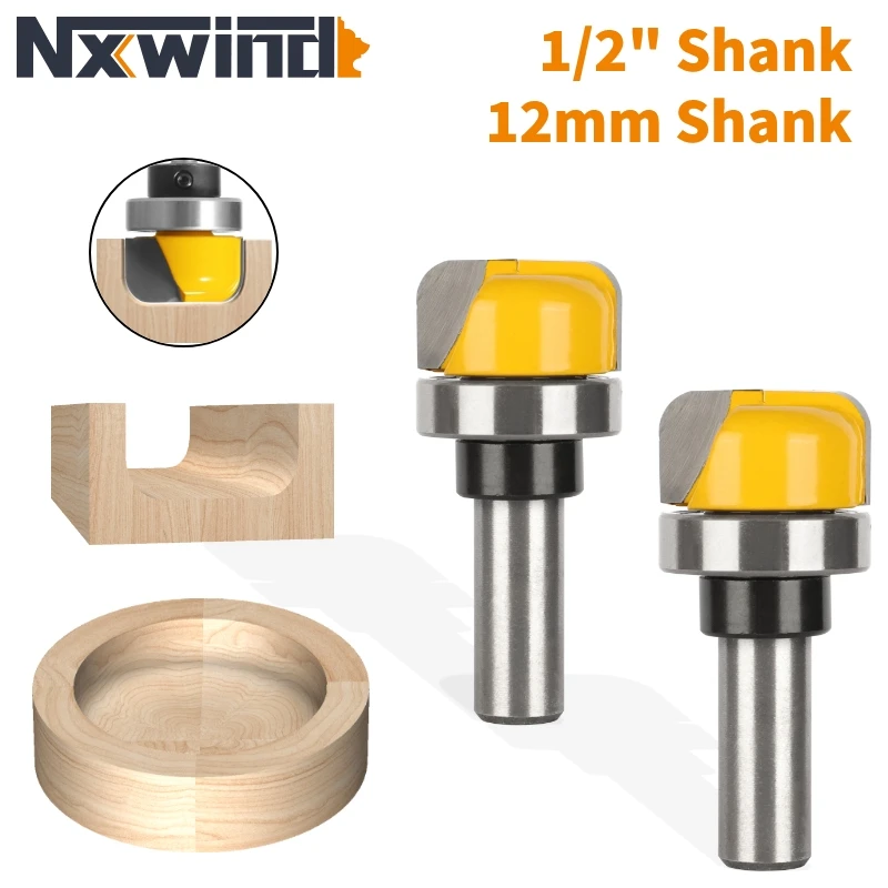 NXWIND-1PC-12MM-12-7MM-Shank-Round-Nose-Bit-With-Bearing-Router-Bit ...