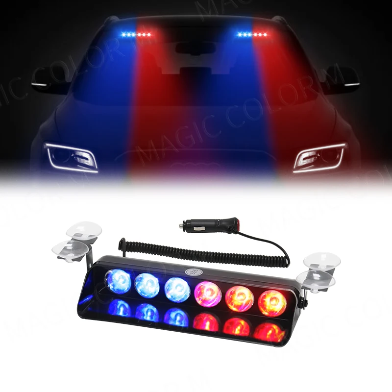6-LED-Car-Strobe-Light-Police-Fireman-Emergency-Front-Windshield-Flash ...
