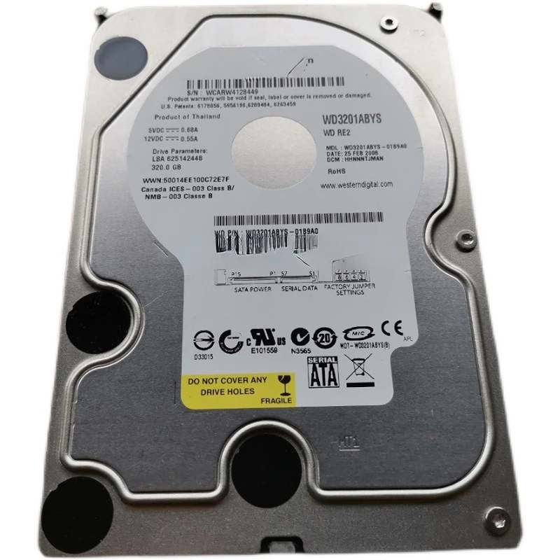 For WD RE2 WD3201ABYS-01B9A0 320G 7.2K 3.5 Serial Port/SATA Hard Disk - hardwaresell.com