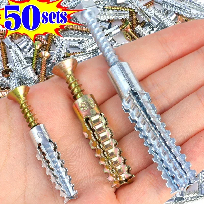 10-50Sets-Metal-Expansion-Tube-Pipe-Self-Tapping-Screw-Drilling-Plug ...