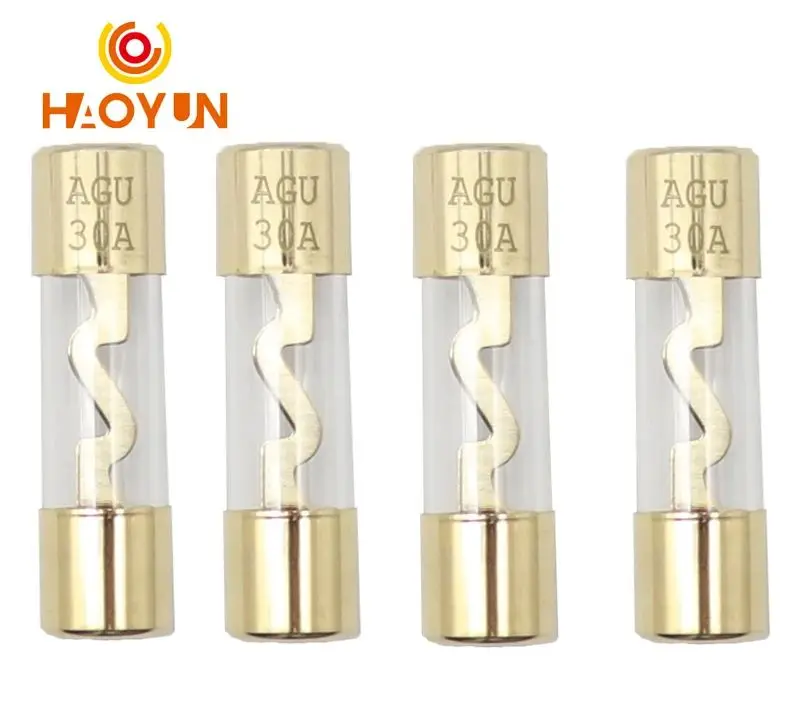 【5-1PCS】10*38MM Gold Plated Glass AGU Car Fuse Fuses Pack Car Audio Amp ...