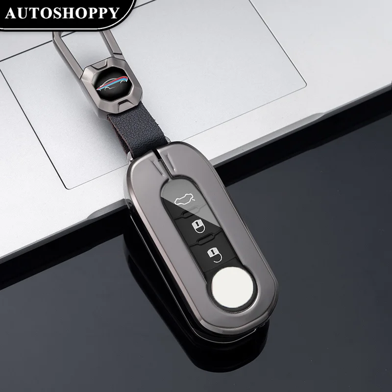 Metal-Alloy-Car-Key-Case-Cover-For-Fiat-Ducato-500-500L-Panda-Grande ...