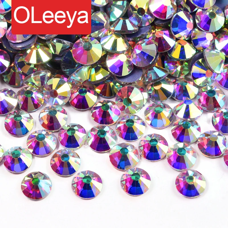 Aaaaa Quality Glass Strass Crystal Ab Hotfix Rhinestone Flatback Cтразы ...