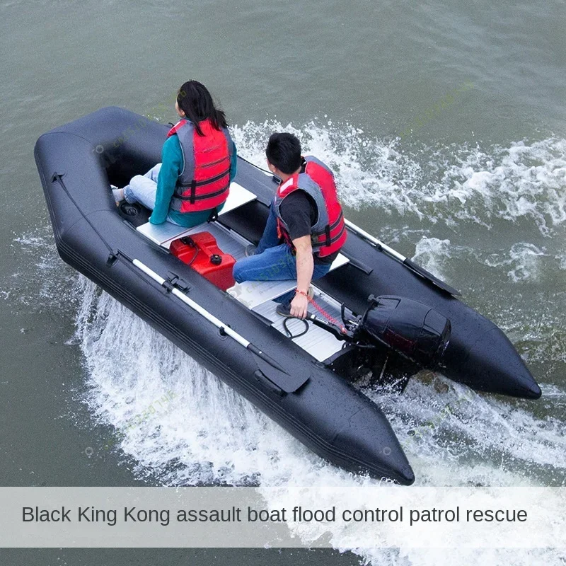 Black-assault-boat-inflatable-fishing-boat-drifting-Luya-pontoon-boat ...